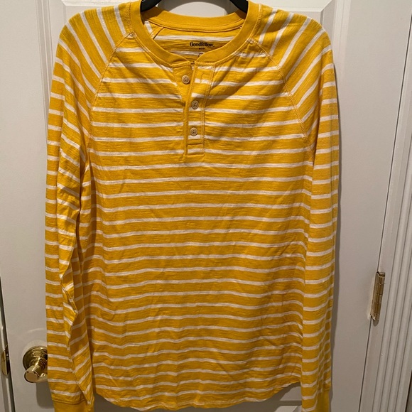 Goodfellow & Co | Shirts | Mens Yellow Stripes Henley | Poshmark